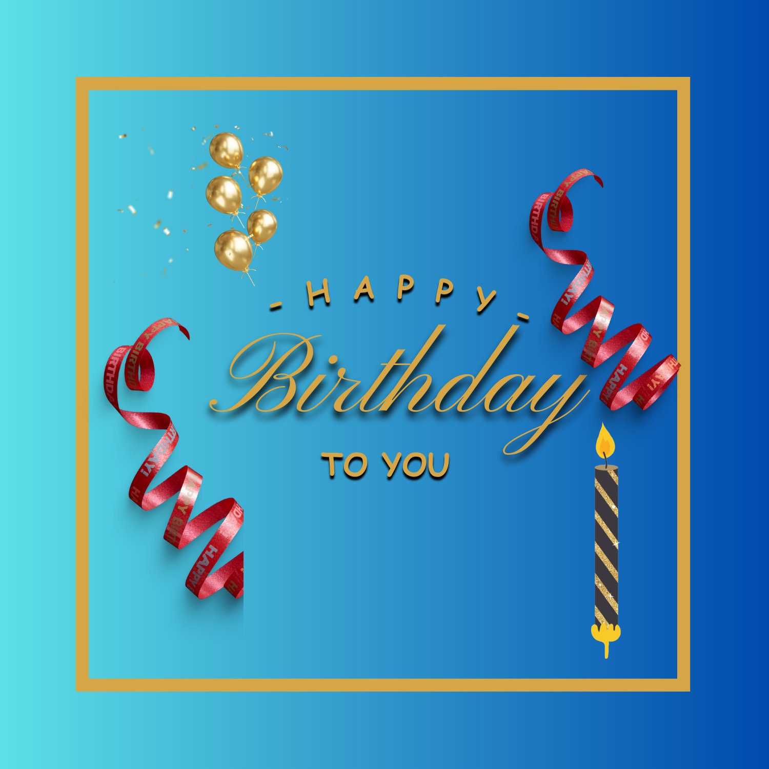 Happy Birthday Card, Digital Download, PDF Printable, Instant Download ...