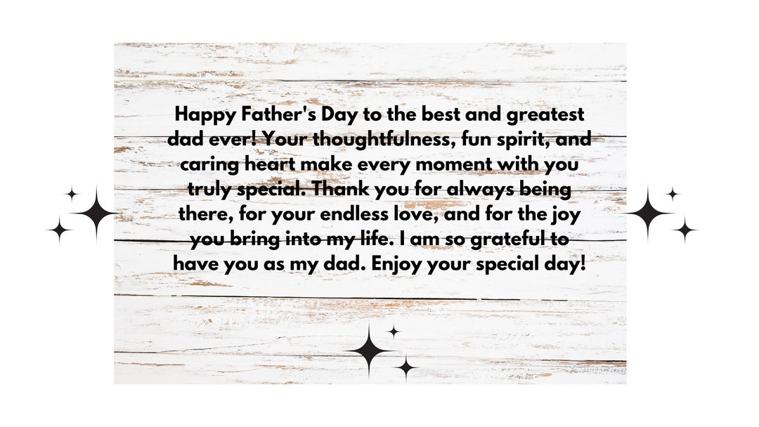 Fathers Day Card Heartfelt Message Wood Wall, Greatest Dad Wishes Card ...