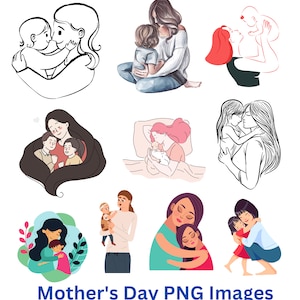 Mother's Day Clipart Bundle| 34 PNG Images| SVG Pdf| Mother's Day ...