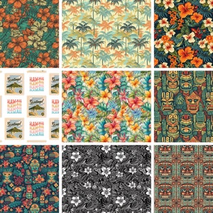 Aloha Patterns: Hawaiian Patterns Digital Paper – 25 Seamless Patterns ...