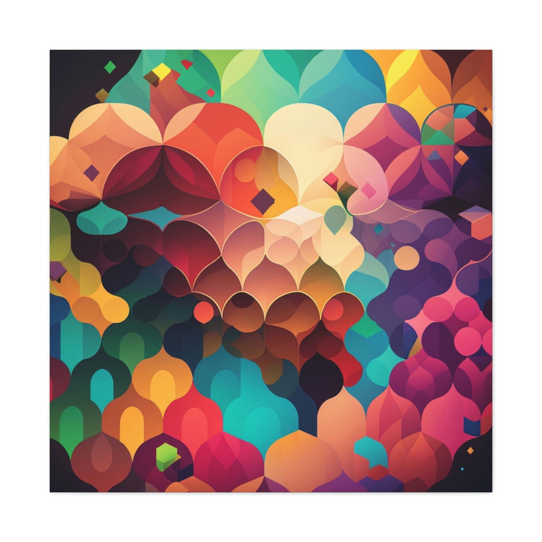 Canvas Gallery Wrap "bubbly Dreams" - Vibrant Abstract Shapes Wall Art ...