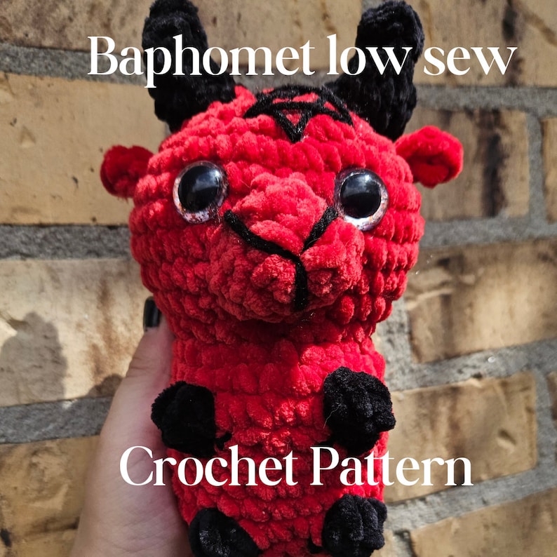 Baphomet Pattern, PDF Baphomet Pattern, Low Sew Pattern, Baphomet Plush ...
