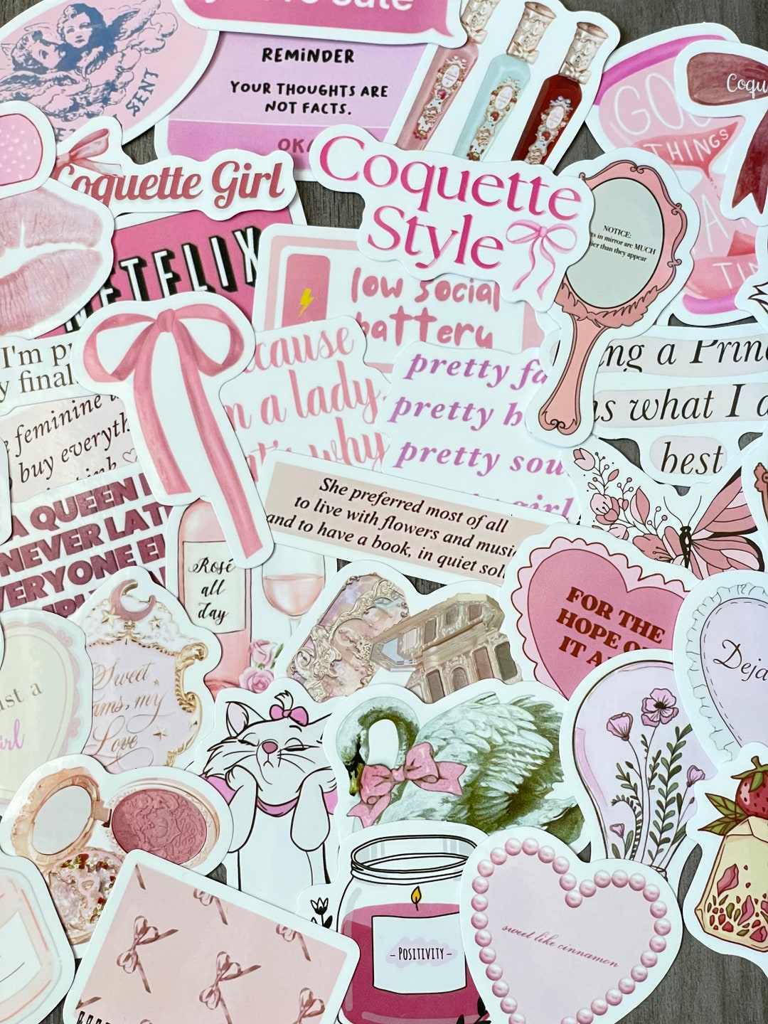 10-50 Pack Coquette Aesthetic W/ Quotes, Phone Stickers, Kindle ...