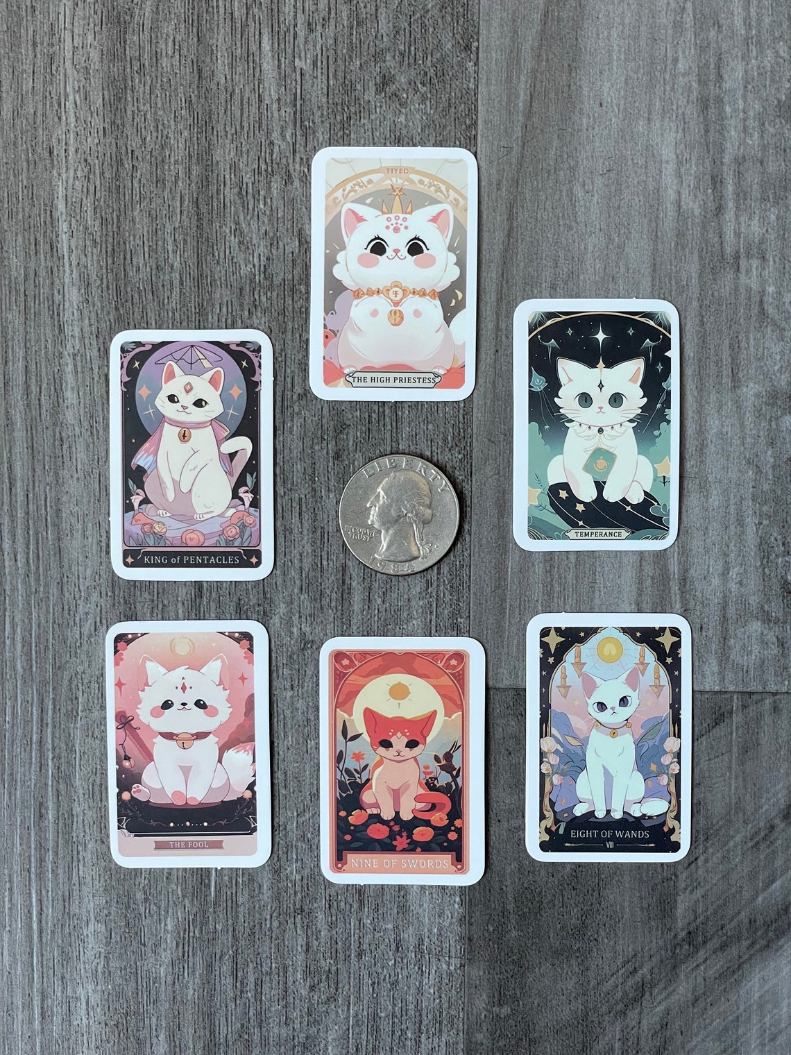 10-78 Pack Cute Cat Tarot Stickers Pink Tarot Card Deck - Etsy