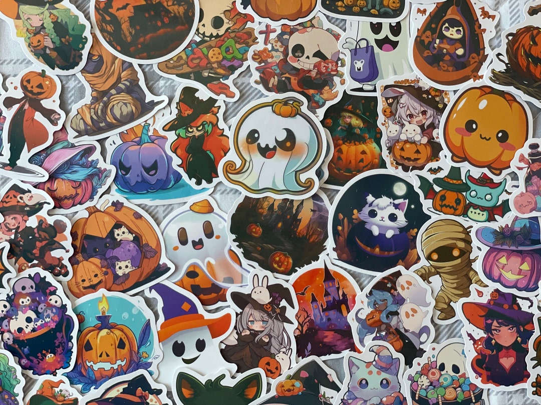 Cute Halloween Stickers Pack, Waterproof Vinyl Decals - Etsy