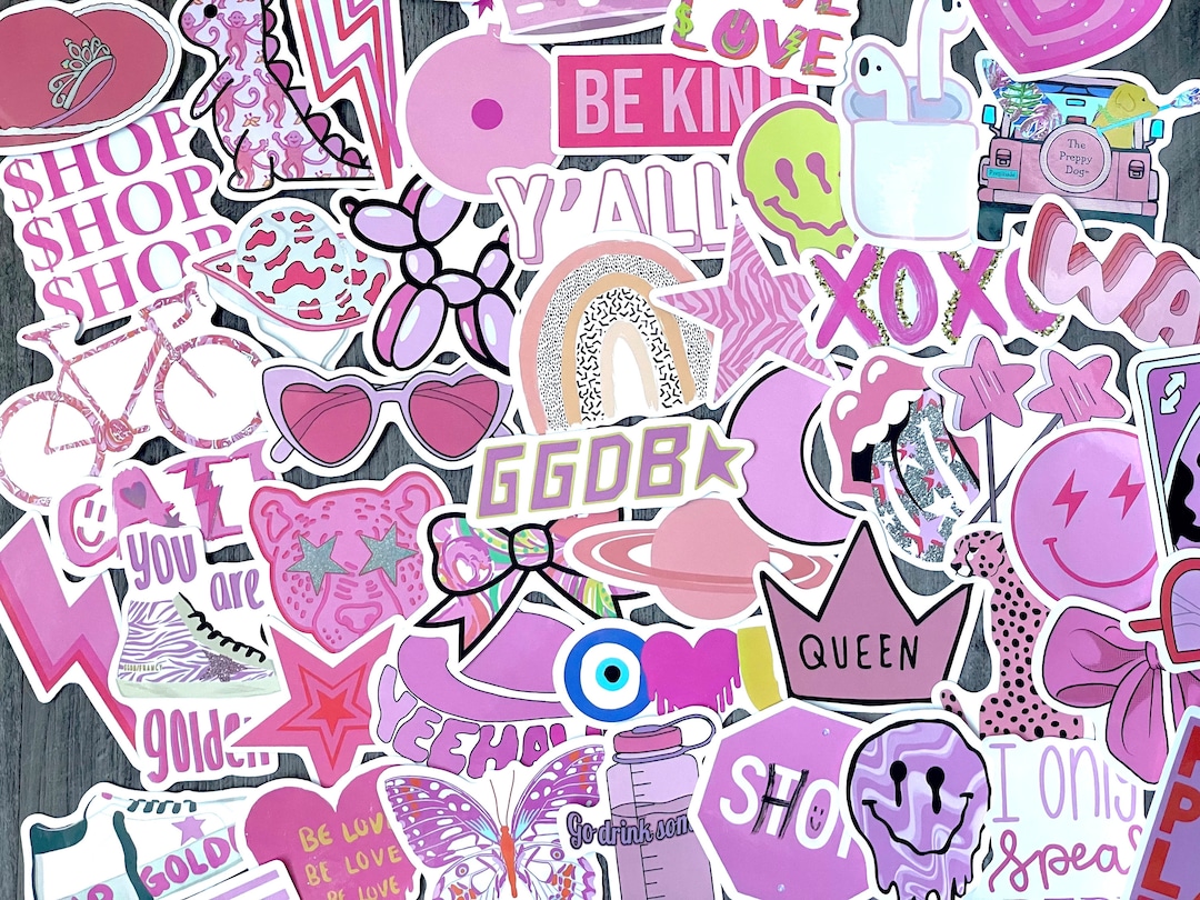 10-40 Pc Pink Preppy Girly Stickers, Phone Stickers, Kindle Stickers ...