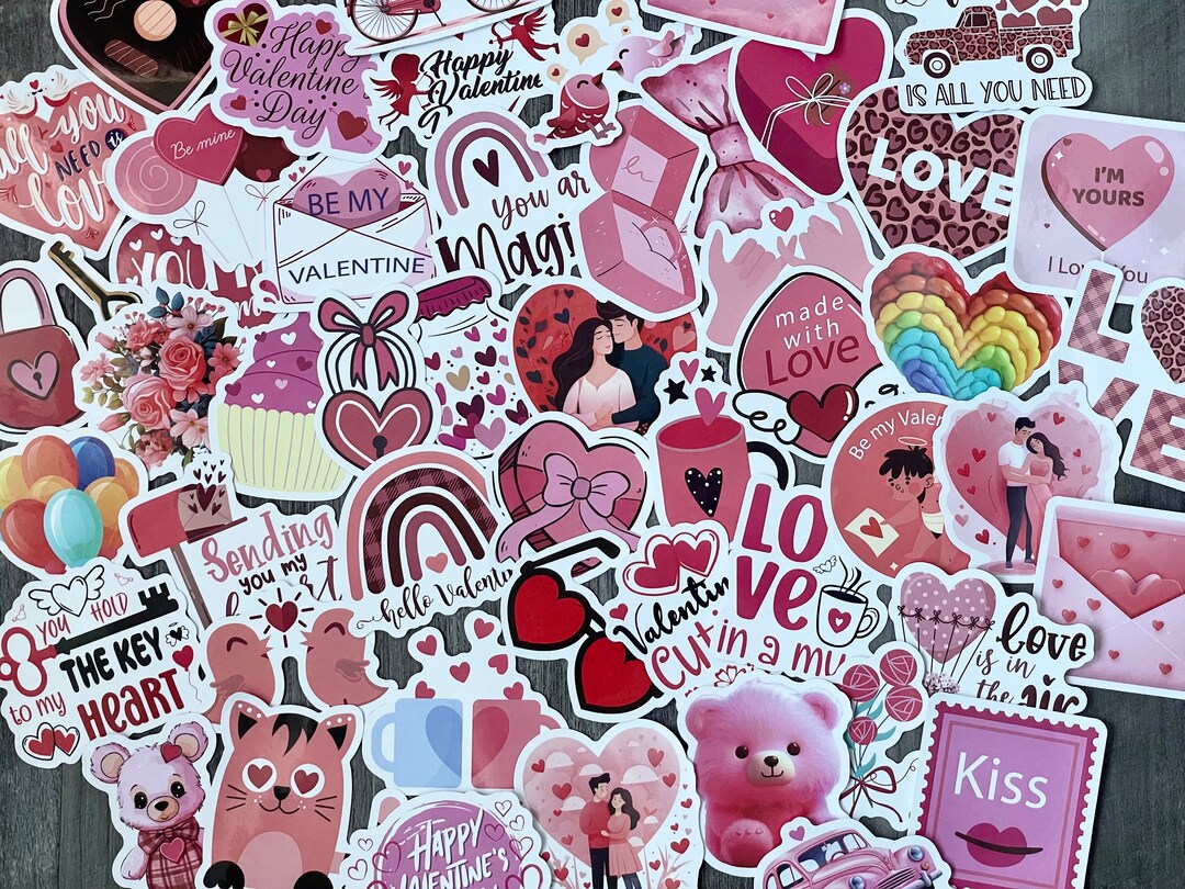 10-40 Pc Pink Valentines Day Stickers, Phone Stickers, Kindle Stickers ...