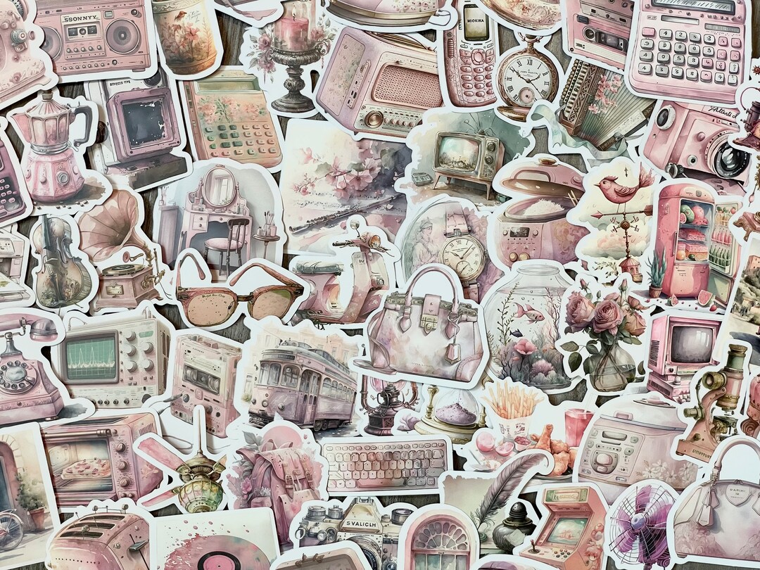 10-40 Pack Pink Vintage Aesthetic Stickers, Phone Stickers, Kindle ...