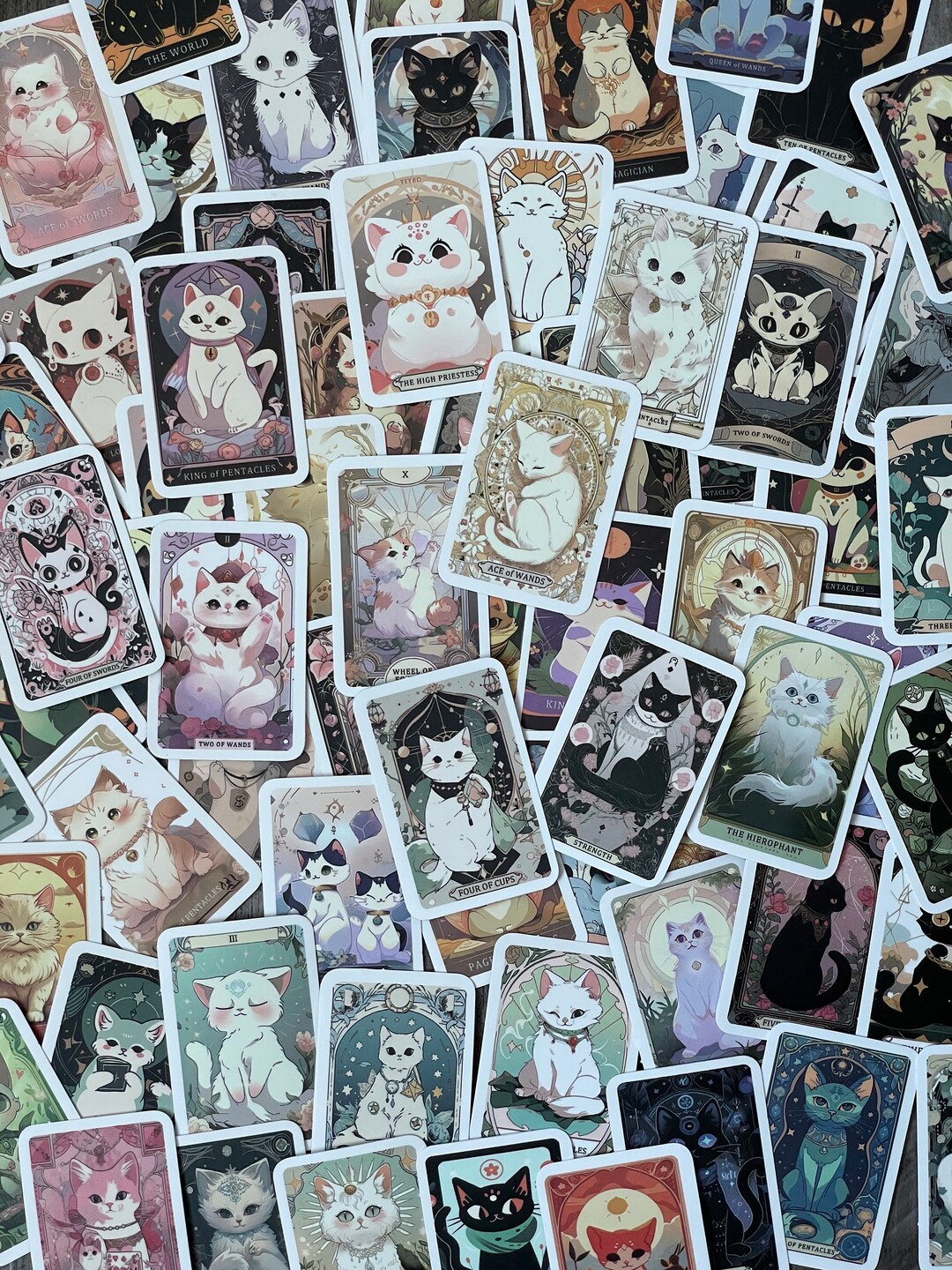 Cat Tarot Card Sticker Pack, Kindle Stickers, Junk Journal, Laptop ...