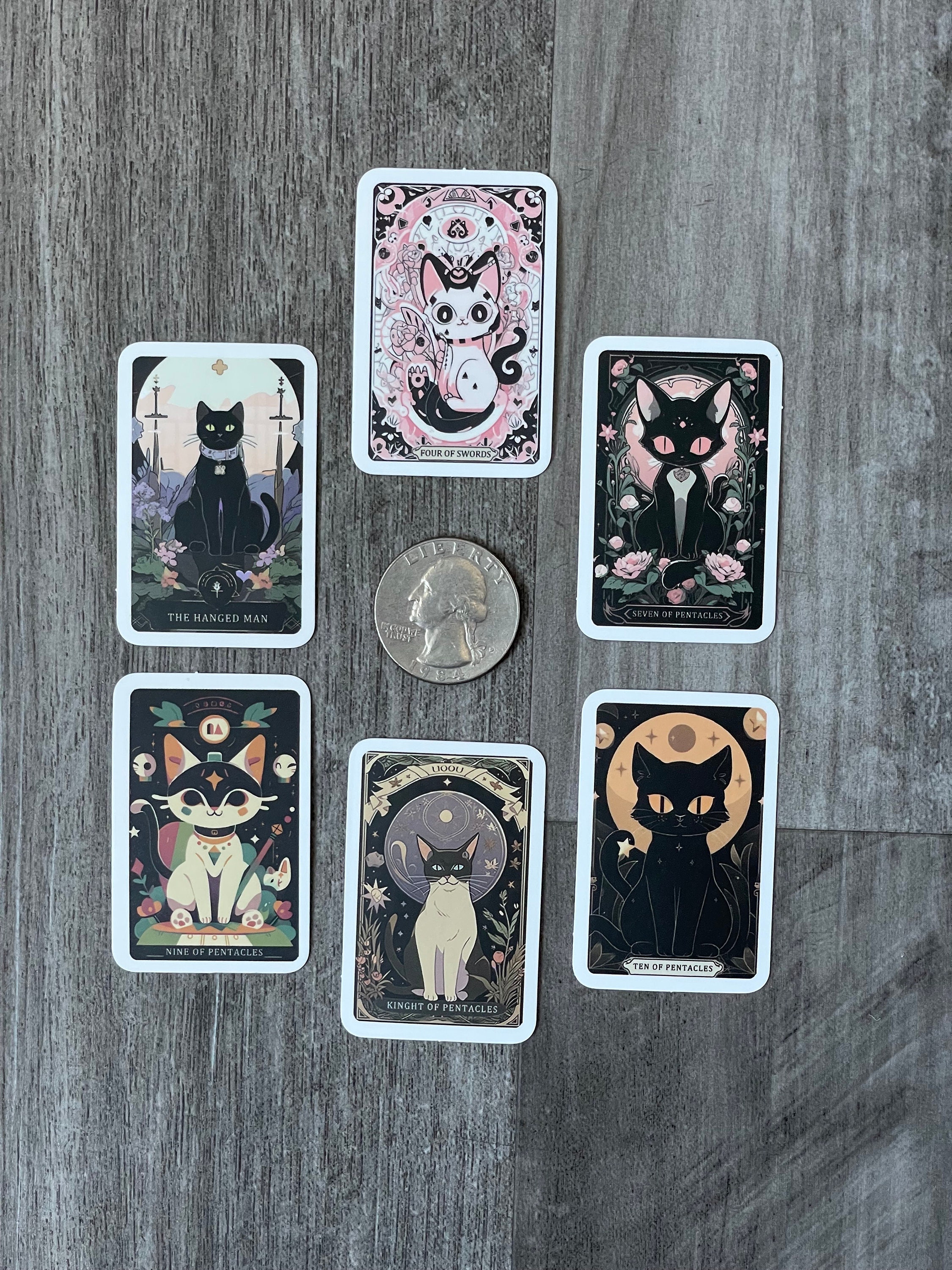 10-78 Pack Cute Cat Tarot Stickers Pink Tarot Card Deck - Etsy