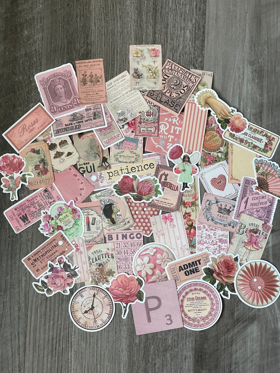 10-50 Pack Pink Vintage Aesthetic Stickers, Phone Stickers, Kindle