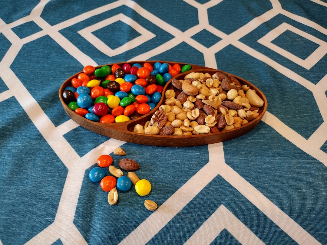 Rustic Oval Divided Serving Tray | Oak or Walnut Wooden Decor ...