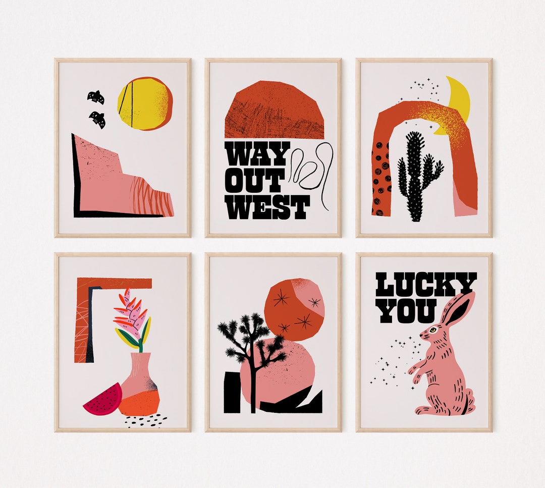 Western Wall Art Set of 6 Digital Download Wall Decor Prints Western ...