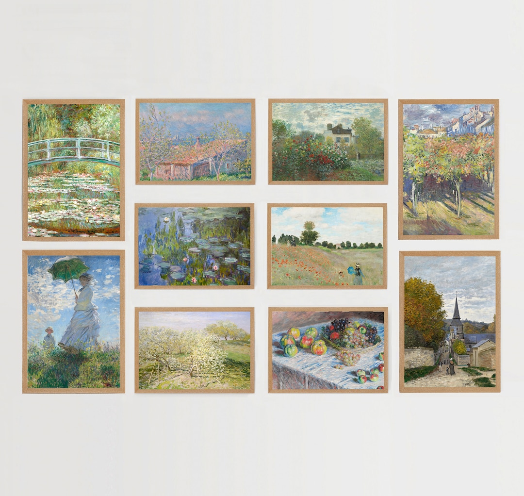 Monet Paintings Gallery Wall Digital Download Set of 10 Impressionist ...