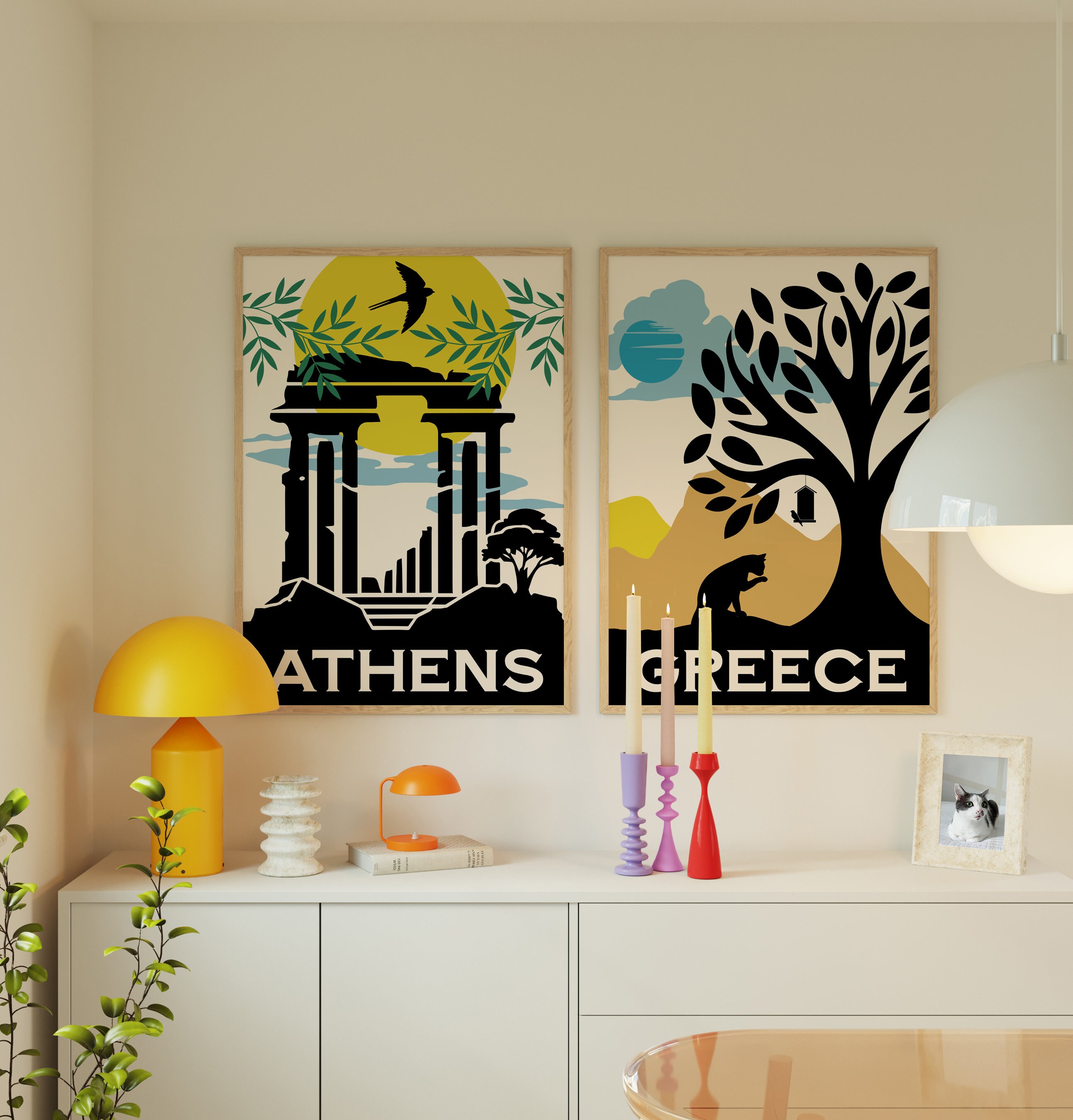 Athens, Greece, Digital Download, Set of 2, Wall Decor Posters, Athens ...