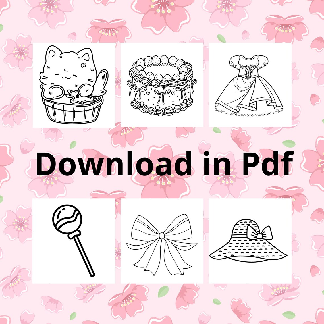 Coquette Coloring Book , 6 Coloring Pages PDF File - Etsy
