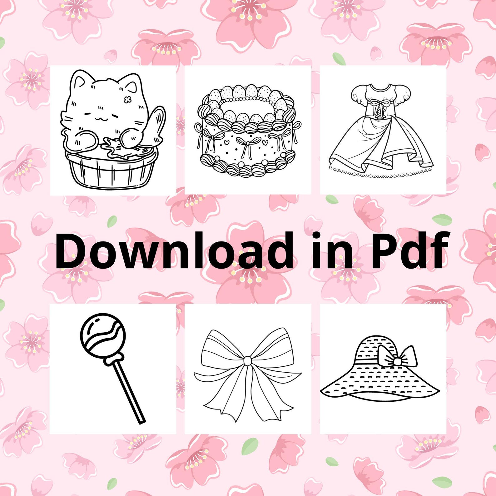 Coquette Coloring Book , 6 Coloring Pages PDF File - Etsy