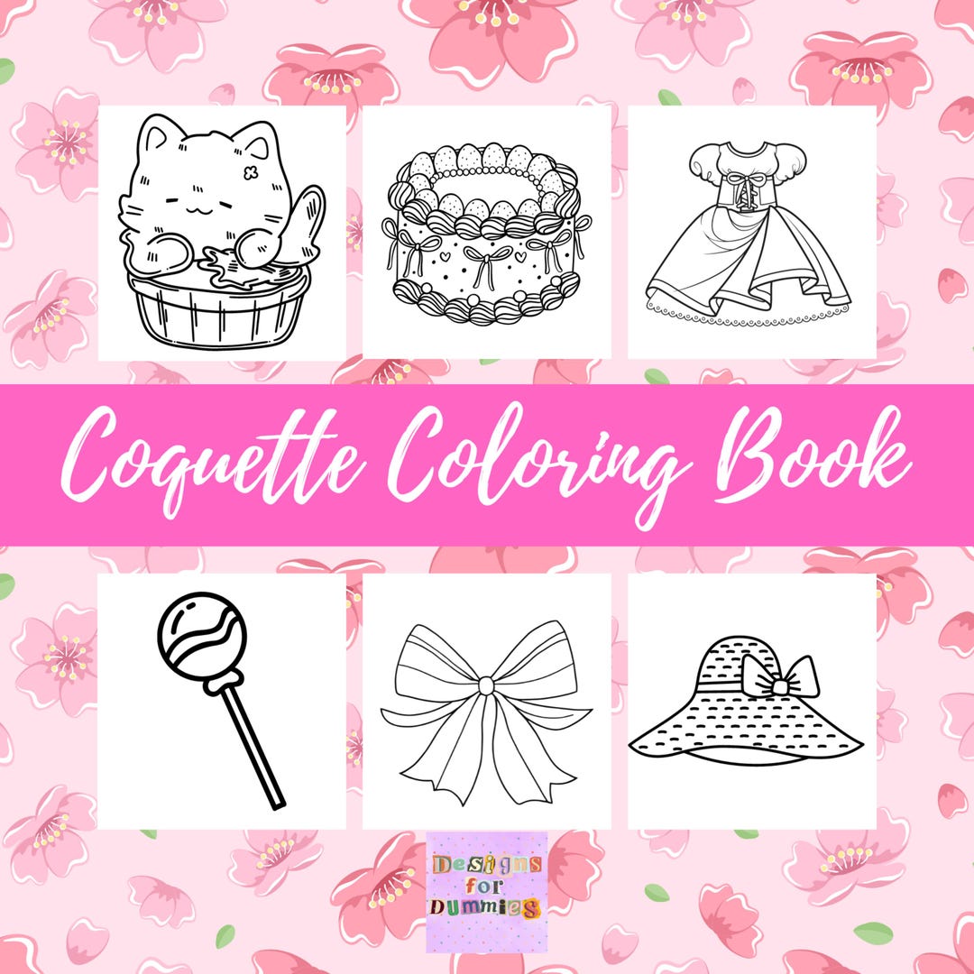Coquette Coloring Book , 6 Coloring Pages PDF File - Etsy