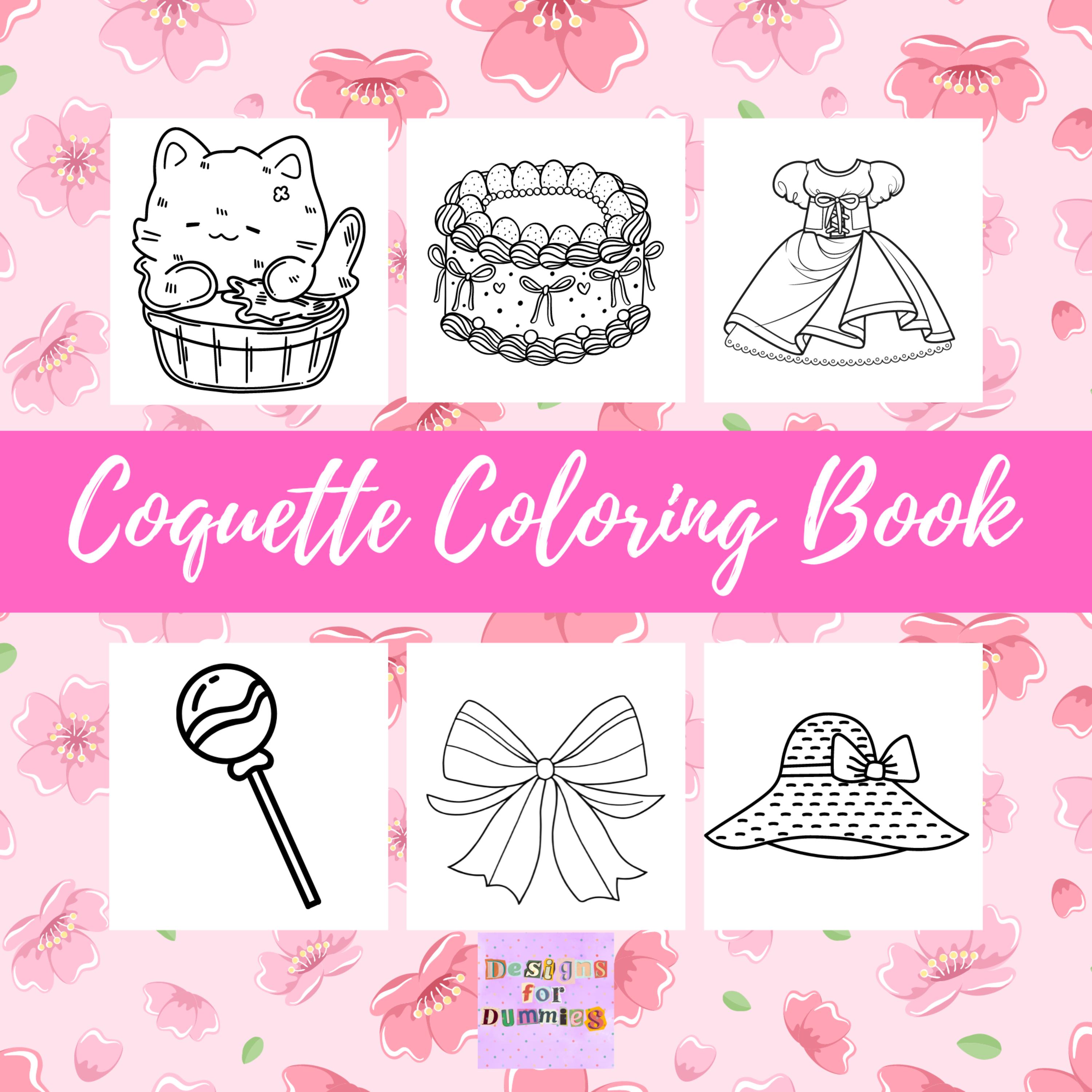 Coquette Coloring Book , 6 Coloring Pages PDF File - Etsy