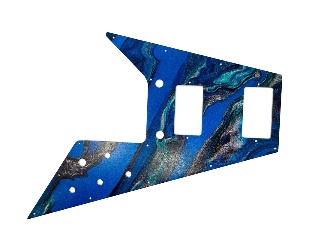 Fully Custom Aluminum Flying V Pickguard | "mariana Thunder" Uv-printed ...