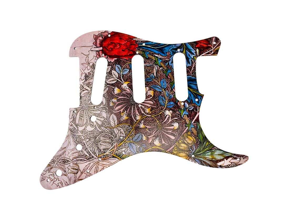 Custom Aluminum Strat Pickguard W/ Crease and Vine UV Printed Artwork ...