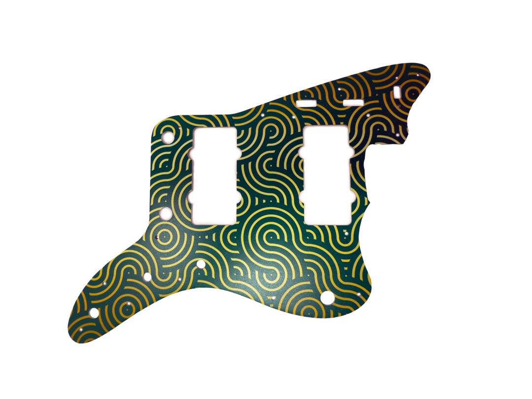 Aluminum Jazzmaster Pickguard W/ "emerald Trace" UV Printed Artwork ...
