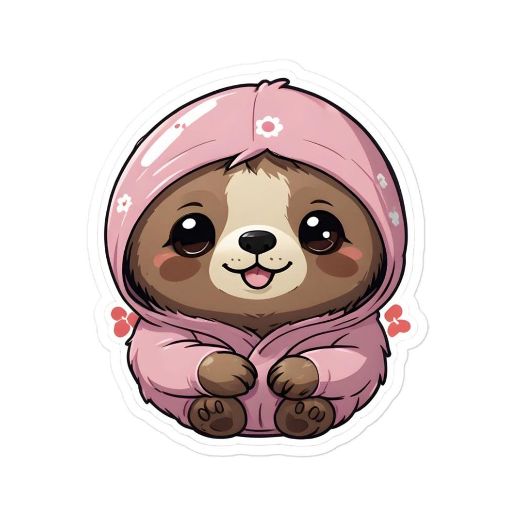 Gamer Girl Anime Sloth Baby Bubble-free Peeker Stickers - Etsy
