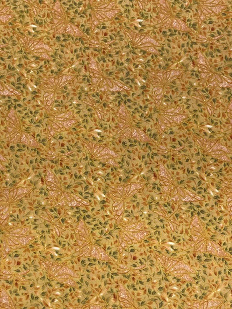 Kennard and Kennard Design Fabric Metallic Butterflies and Dragonflies ...