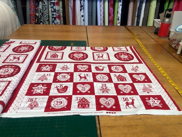 1971 Scandi Advent Calendar Pocket Panel Fabric for Makower UK - Etsy