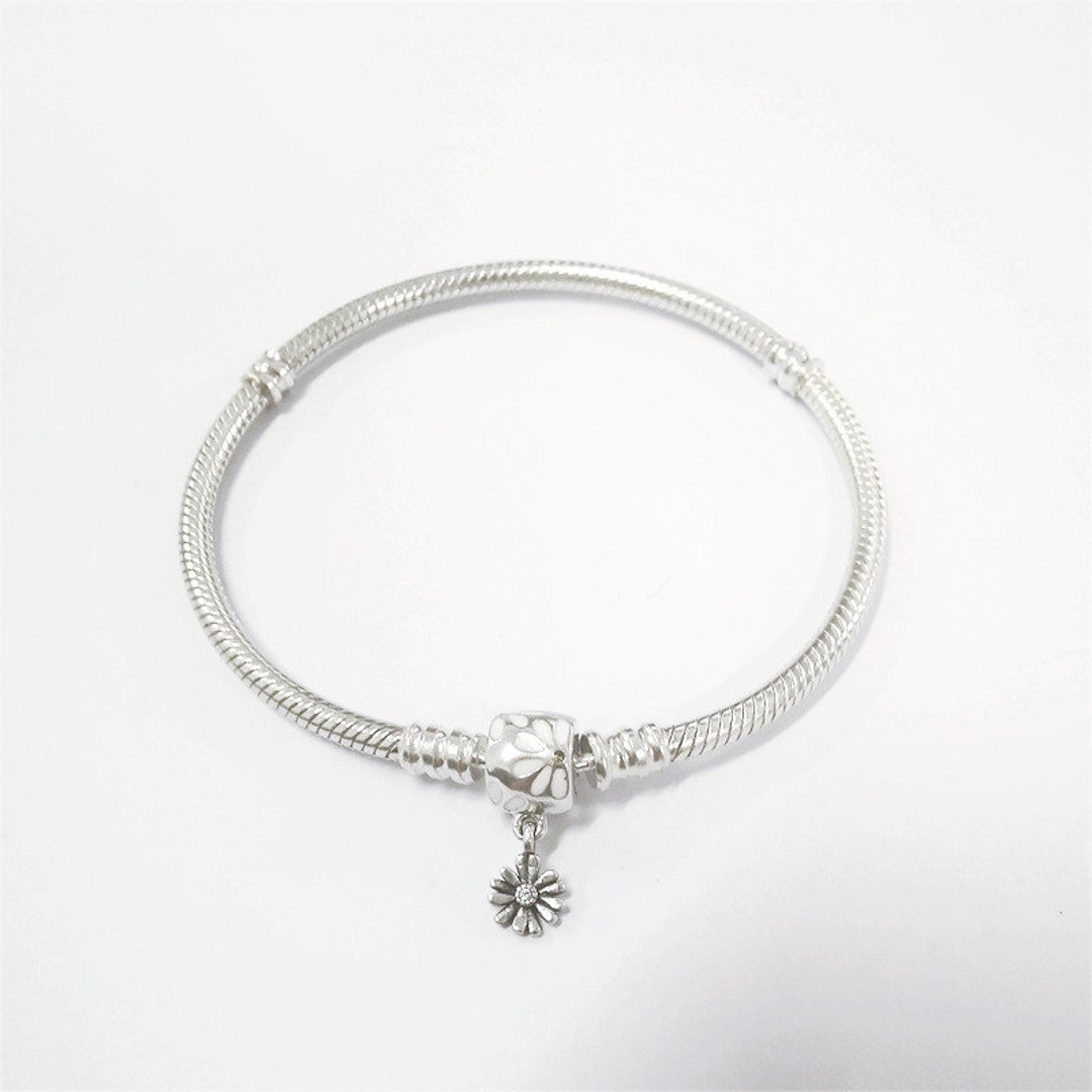 Pandora Moments Daisy Flower Clasp Snake Chain Bracelet Size - Etsy