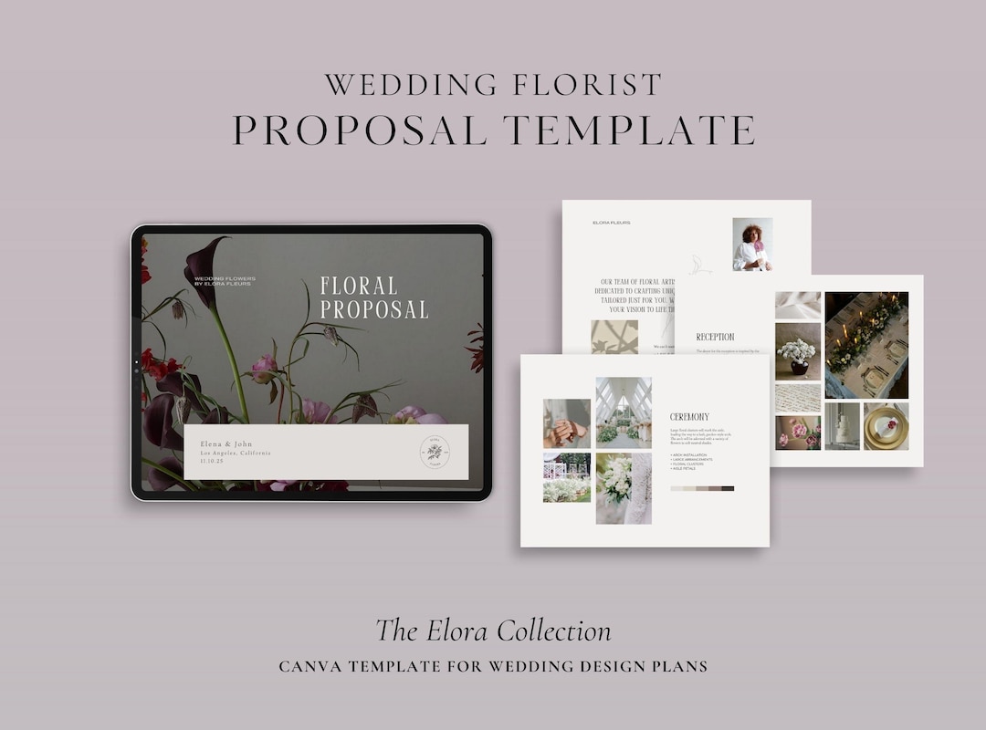 Florist Proposal Template for Wedding Florists Canva Proposal, Wedding ...