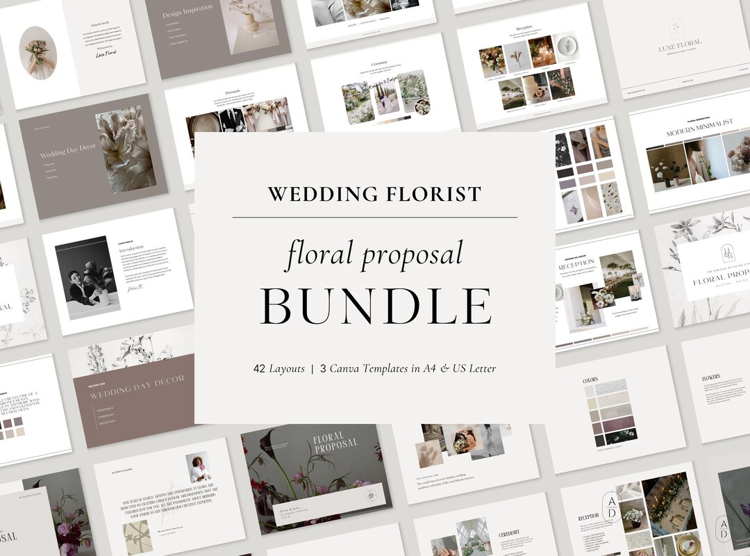 Florist Proposal Bundle Templates | Canva Floral Proposals | Wedding ...