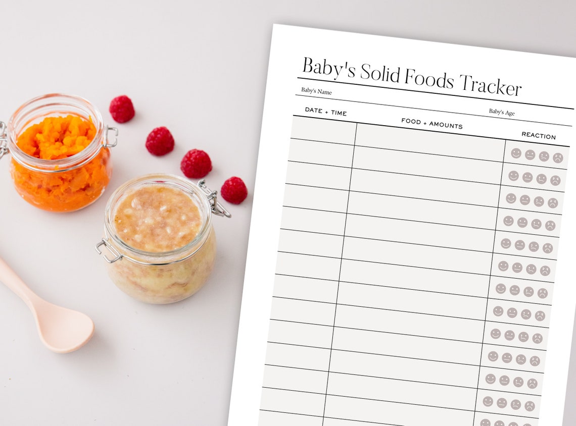 Baby's First Foods Tracker Printable Baby Food Tracker - Etsy