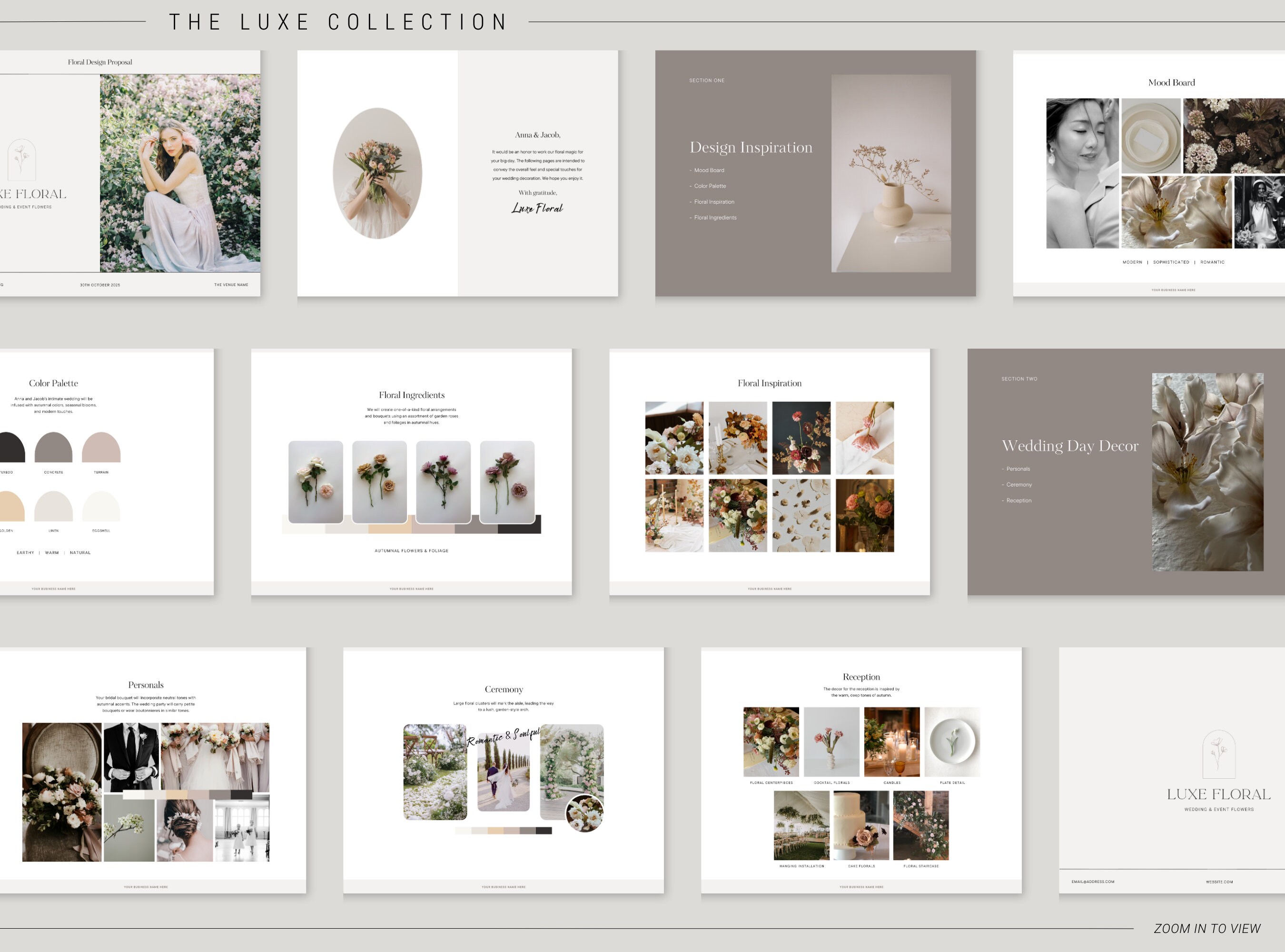 Wedding Florist Proposal, Canva Wedding Florist Template, Florist ...