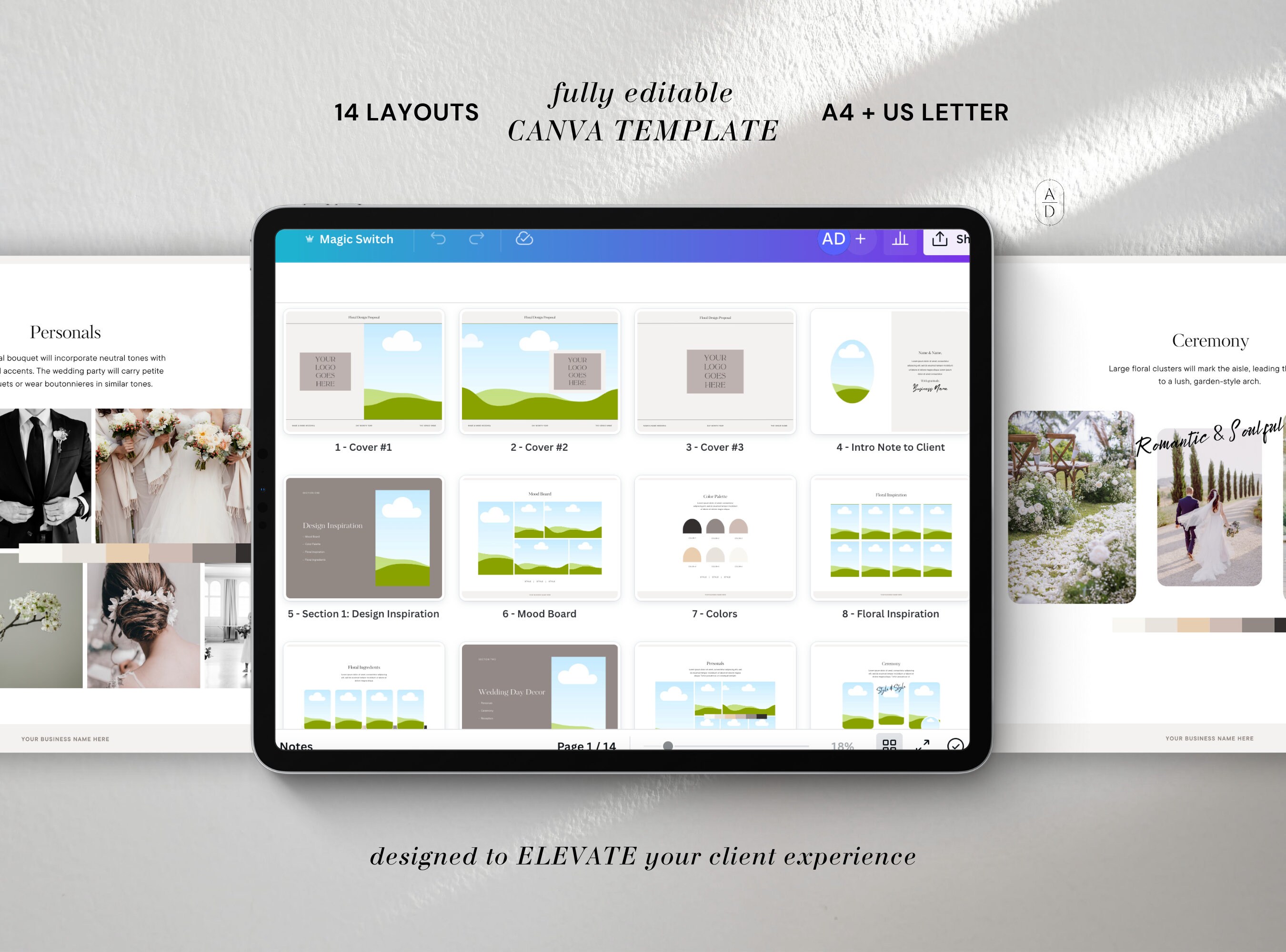 Wedding Florist Proposal, Canva Wedding Florist Template, Florist ...