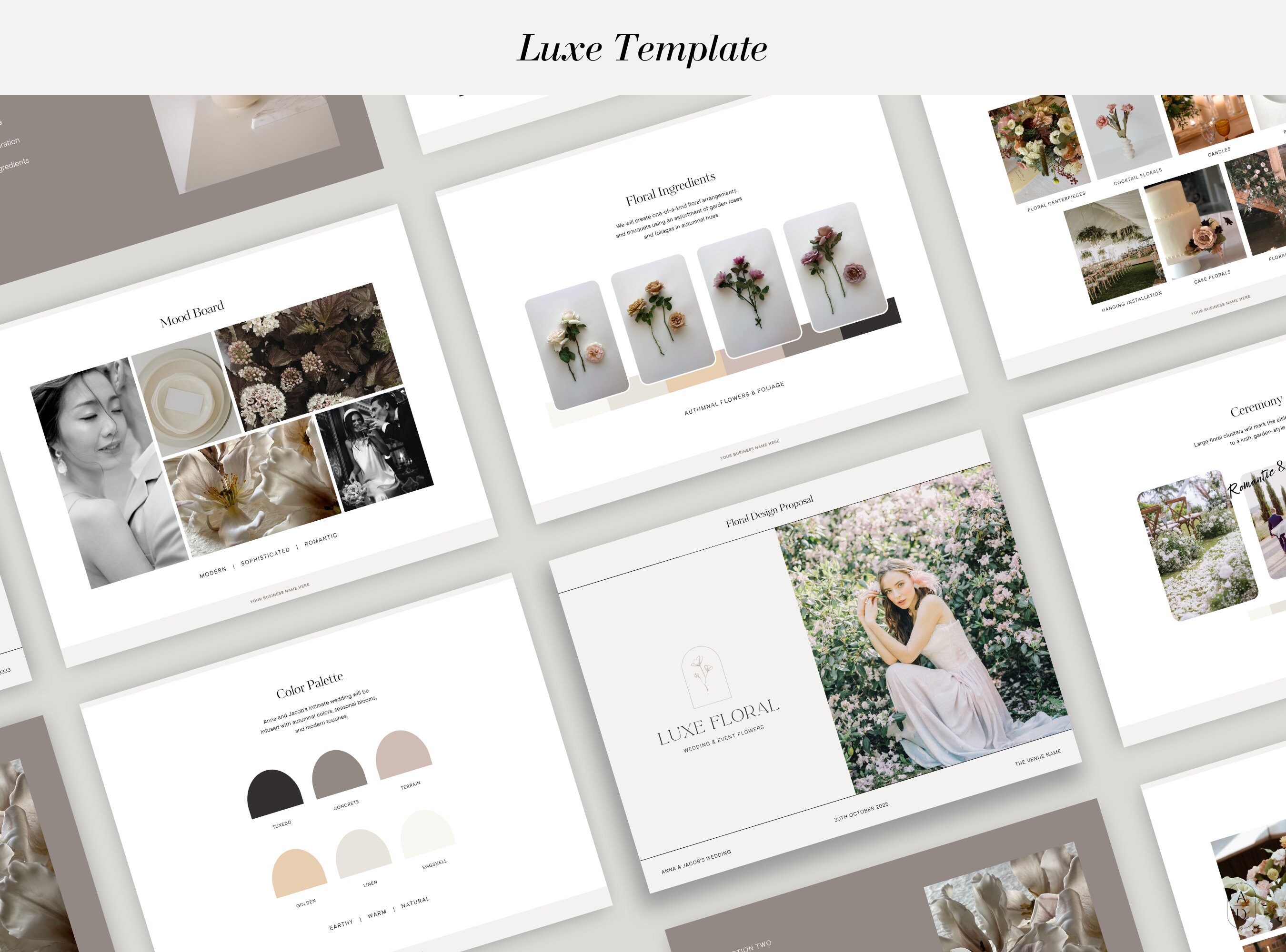 Wedding Florist Proposal, Bundle, Canva Wedding Florist Template ...