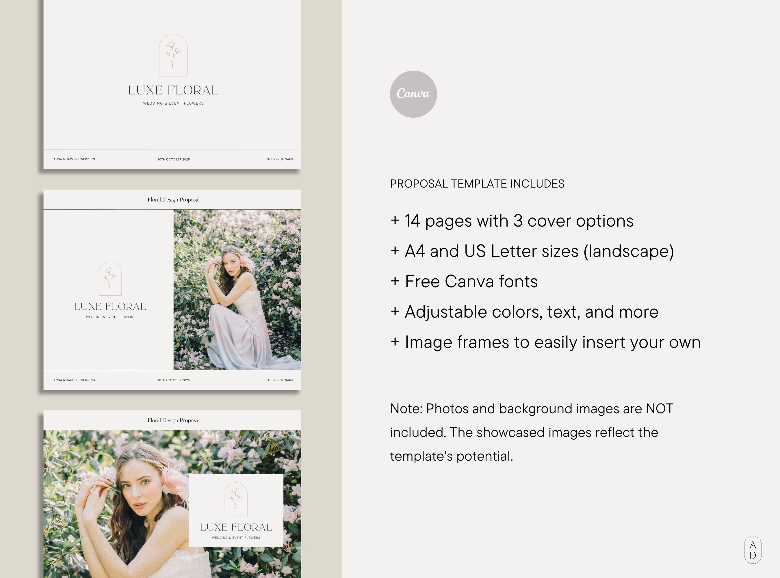 Wedding Florist Proposal, Canva Wedding Florist Template, Florist ...