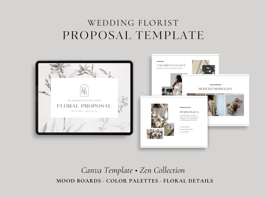 Florist Proposal Template, Wedding Florist Canva Proposal, Wedding ...