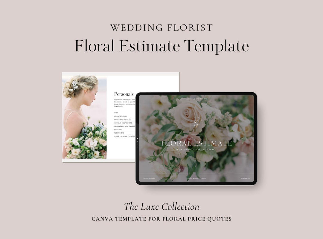 Wedding Florist Estimate Template, CANVA Floral Pricing Proposal ...