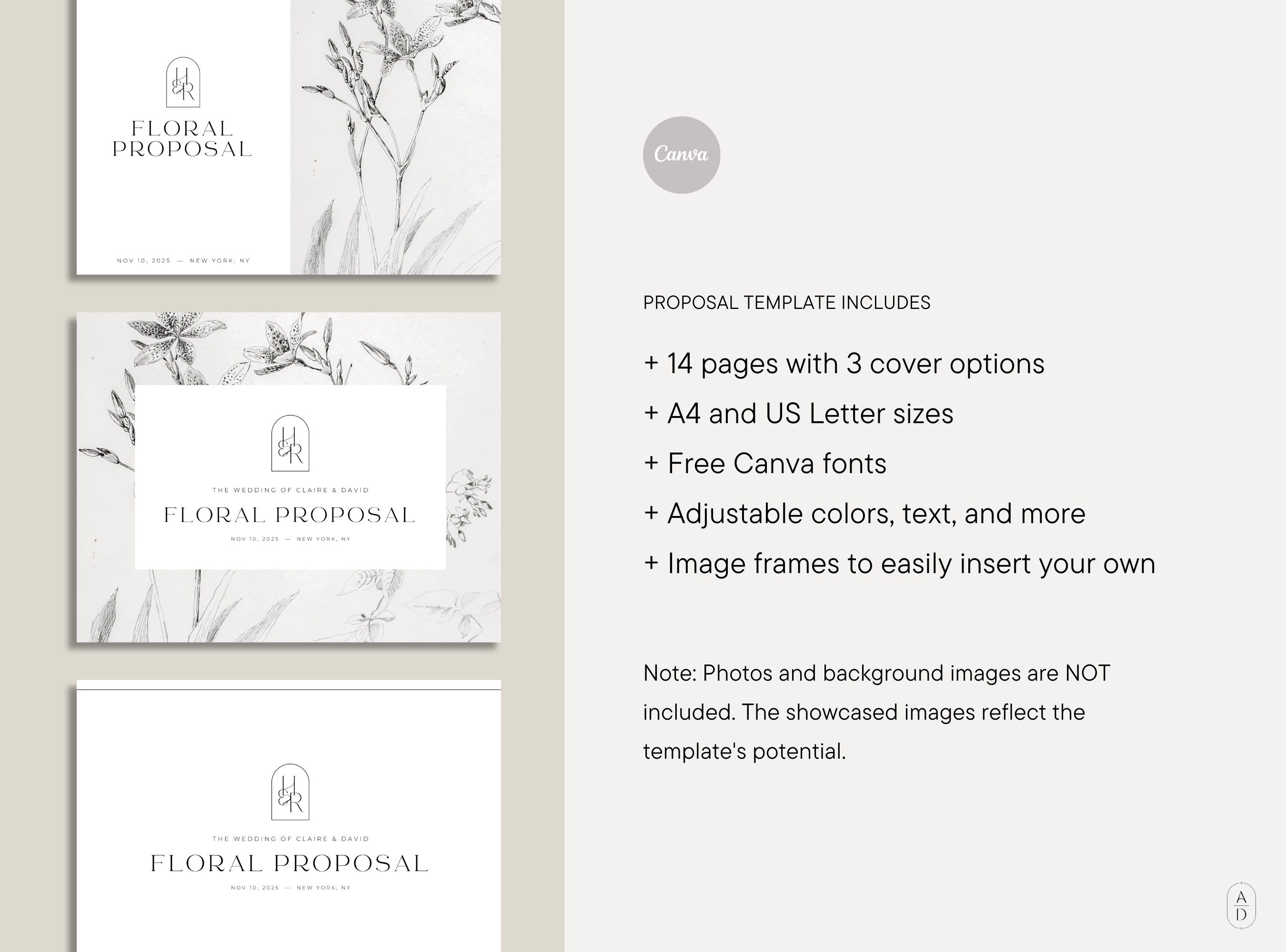 Florist Proposal Template, Wedding Florist Canva Proposal, Wedding ...
