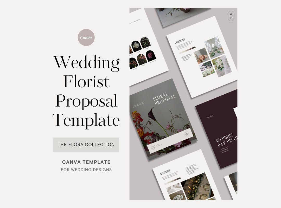 Florist Proposal Template, Wedding Florist Canva Proposal, Wedding ...