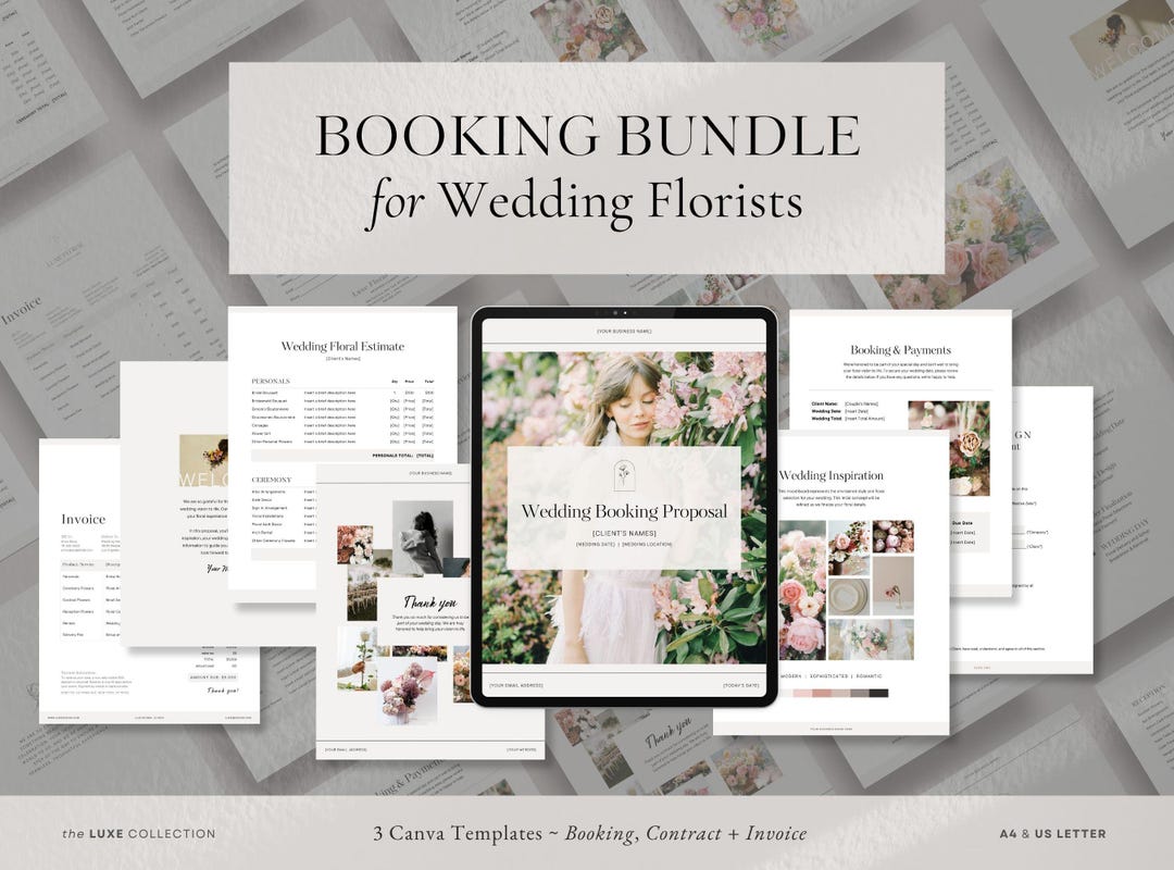 Wedding Florist BUNDLE | Canva Floral Proposal, Florist Contract ...