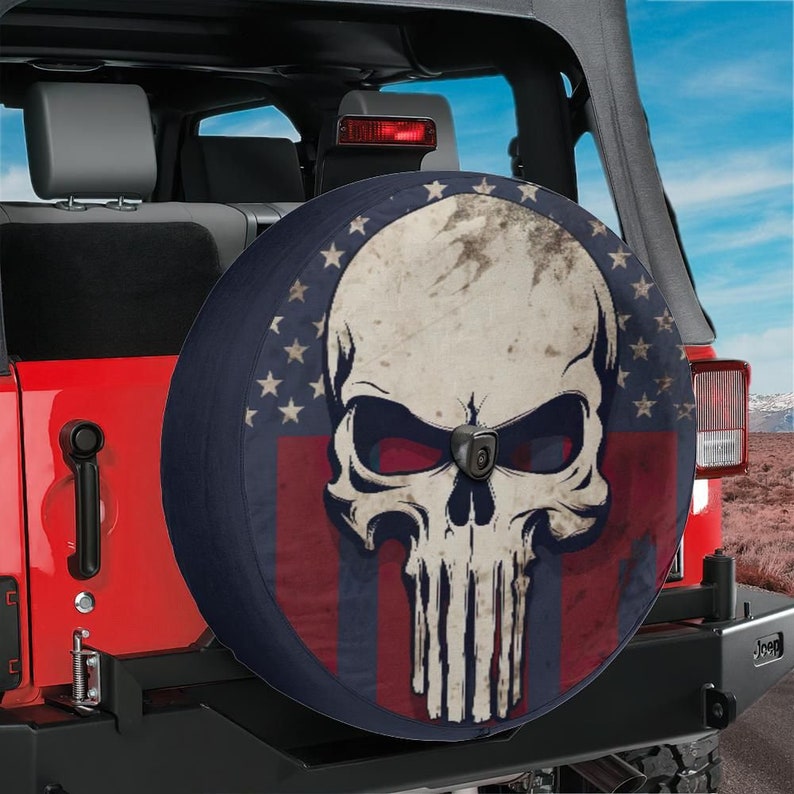 Spare Tire Cover, for Jeep, SUV, Camper, RV, Bronco, American Punisher ...