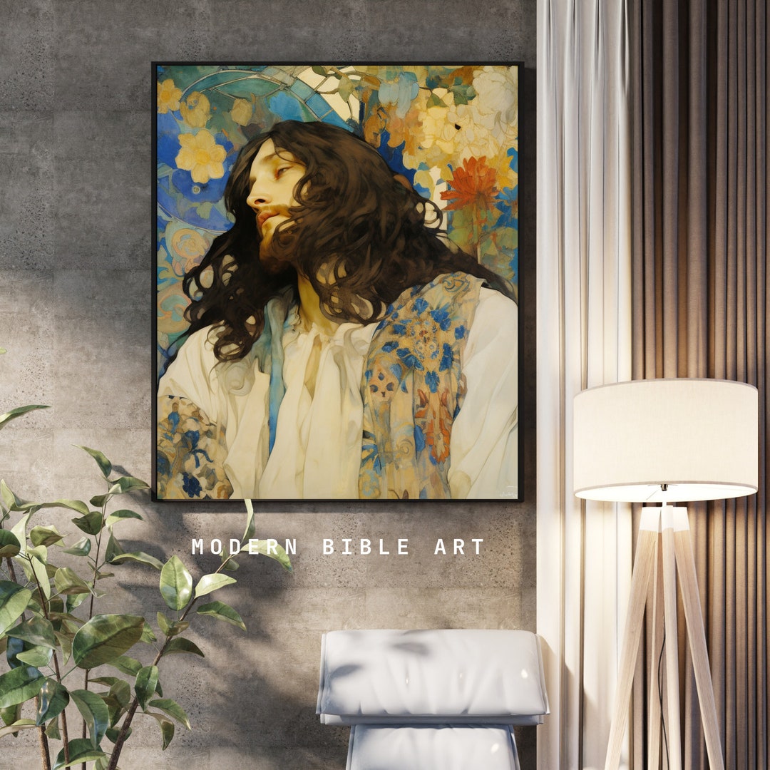 Floral Reverence Abstract Savior Art Print Christian Jesus Wall Art ...