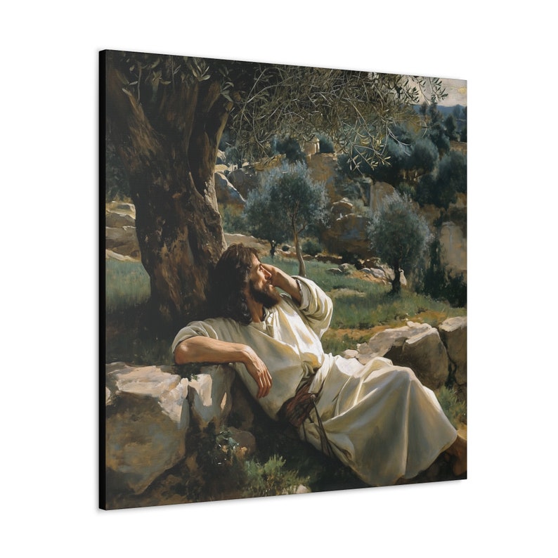 Tranquil Repose Jesus in Thoughtful Solitude Biblical Art, Peaceful ...