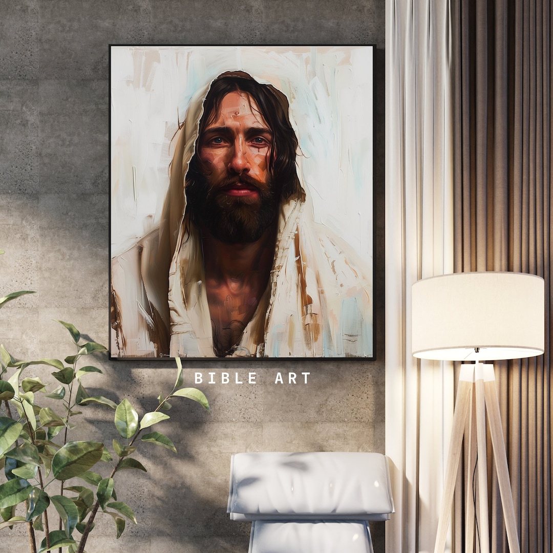 Soulful Gaze Jesus Christ Portrait, Jesus Art, Bible Art, Christian Art ...