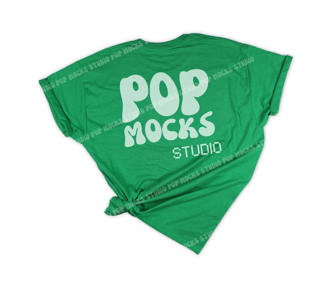 Gildan 5000 Irish Green : Flat Lay Mockup on White Background Plain ...