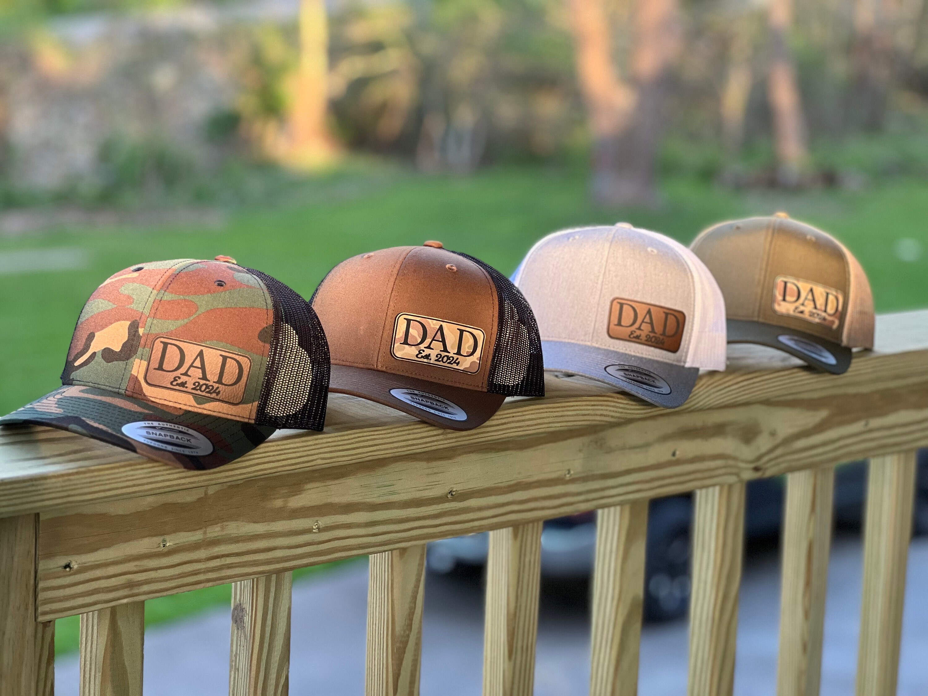 Dad Leather Patch Hats - Etsy