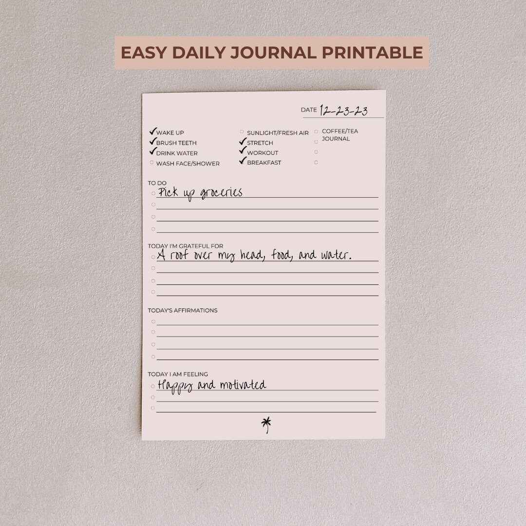 Daily Positive Affirmation Daily Planner Printable Planner - Etsy
