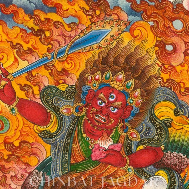 Dorje Shugden Thangka Art: Tibetan Buddhist Painting (downloadable Art ...